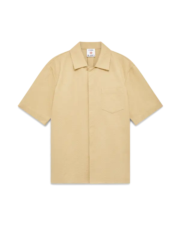 Casablanca Cotton Monogram Jacquard Short Sleeve Shirt - Multicolor