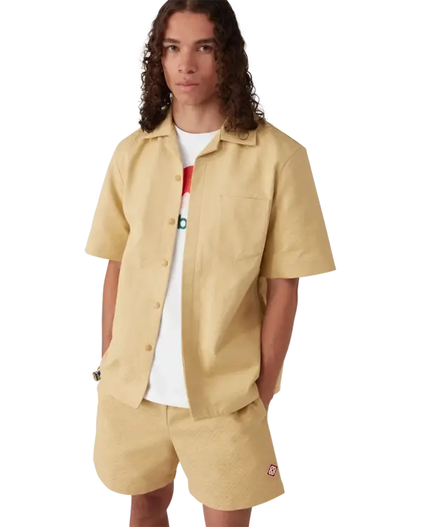 Casablanca Cotton Monogram Jacquard Short Sleeve Shirt