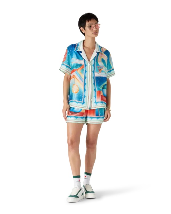 Casablanca Galaxy Court Silk Short Sleeve Shirt