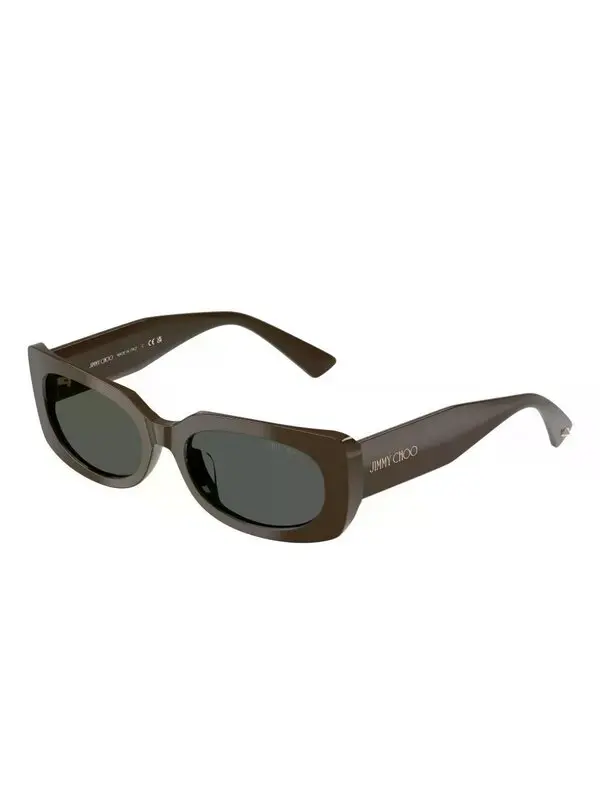 JIMMY CHOO Emeline Rectangle-frame Sunglasses - Green