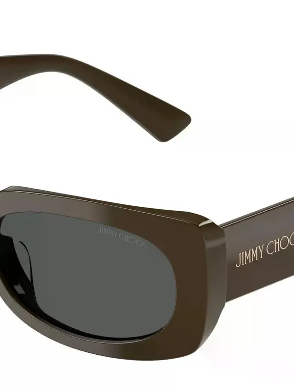 JIMMY CHOO Emeline Rectangle-frame Sunglasses