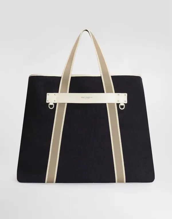 Dolce & Gabbana Essenza Canvas And Calfskin Shopping Bag - Multicolor