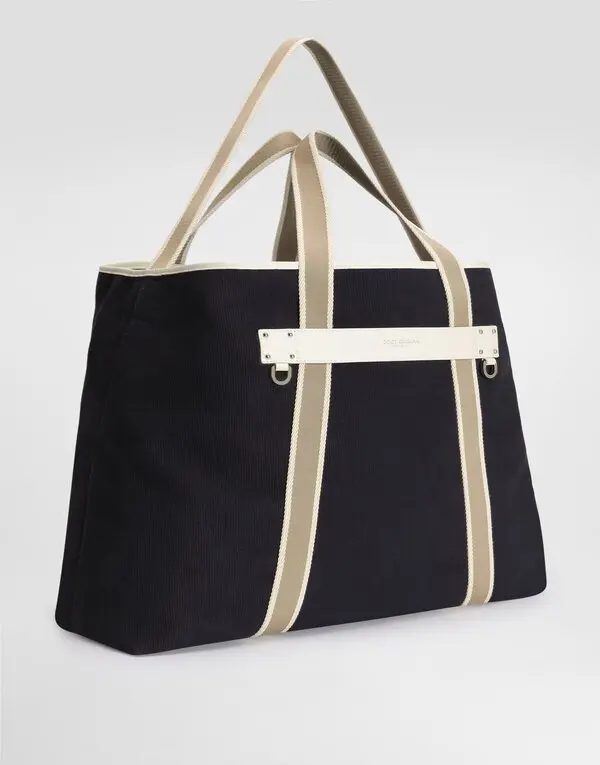 Dolce & Gabbana Essenza Canvas And Calfskin Shopping Bag