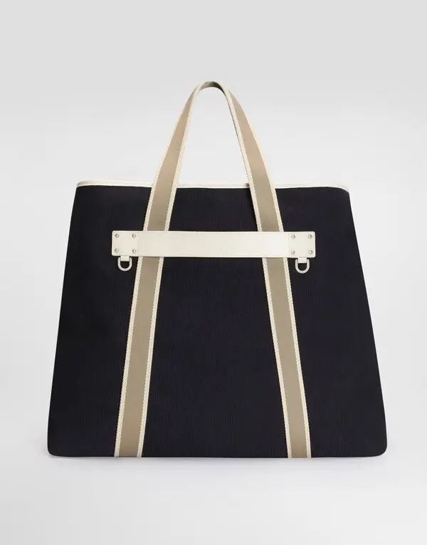Dolce & Gabbana Essenza Canvas And Calfskin Shopping Bag
