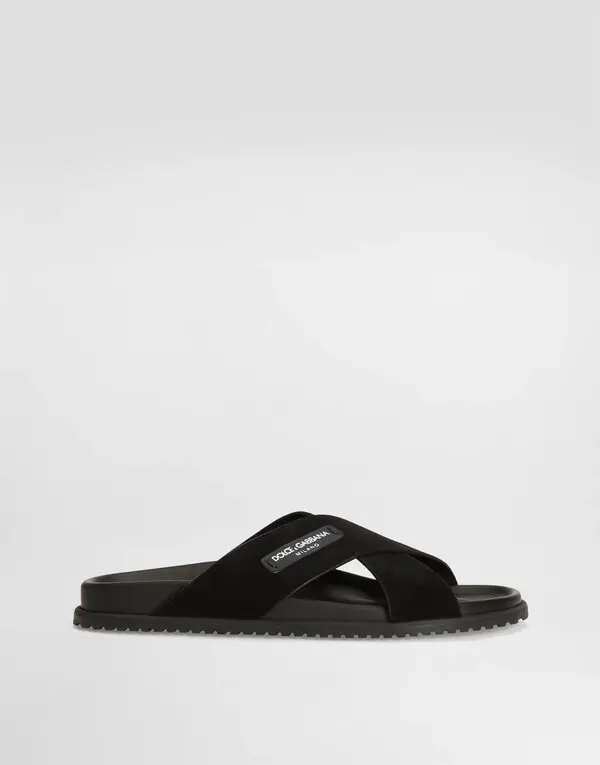 Dolce & Gabbana Split And Nappa Leather Sandals - Black