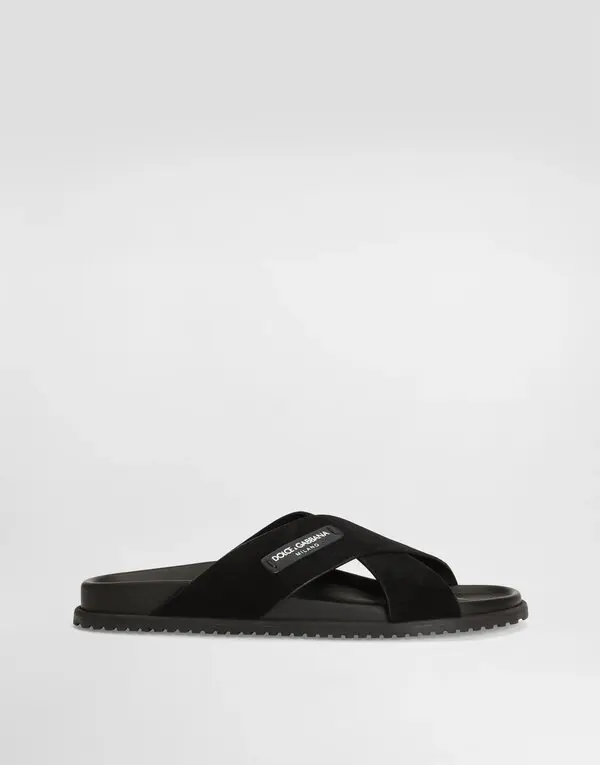 Dolce & Gabbana Split And Nappa Leather Sandals - Black
