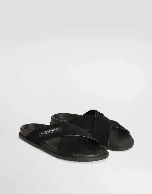 Dolce & Gabbana Split And Nappa Leather Sandals - Black