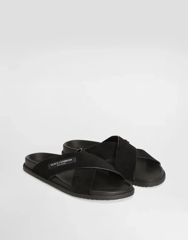 Dolce & Gabbana Split And Nappa Leather Sandals - Black