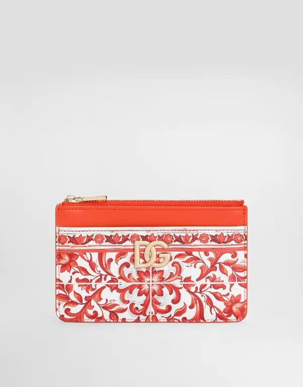 Dolce & Gabbana Majolica-print 3.5 Calfskin Card Holder - Multicolor