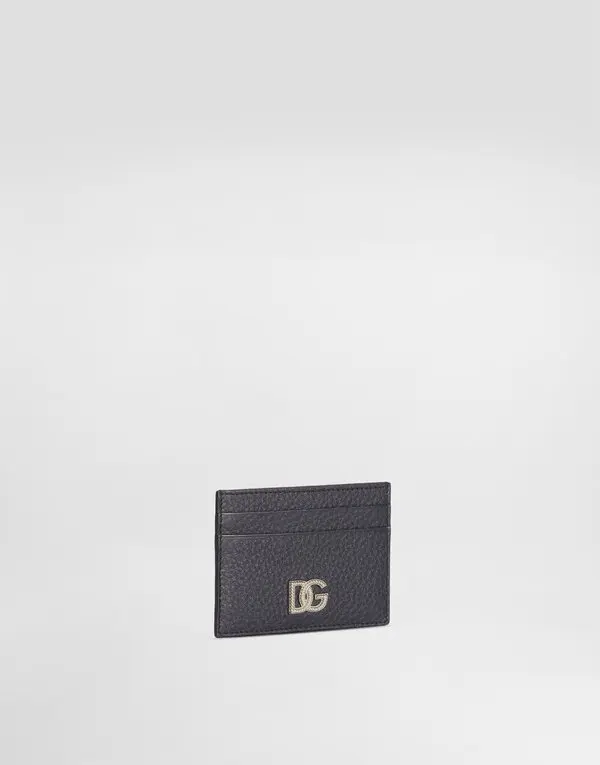Dolce & Gabbana Calfskin Card Holder With Logo - Blue