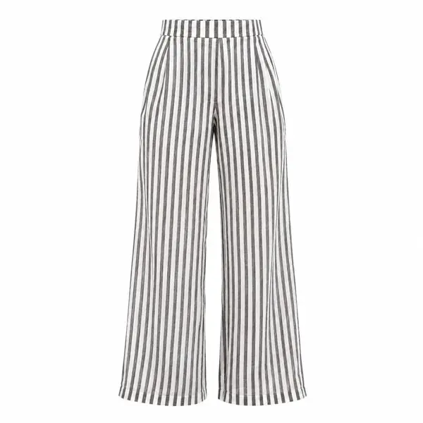 MANUELA CABRALES Heliconia Block Print Wide-leg Trousers - Grey