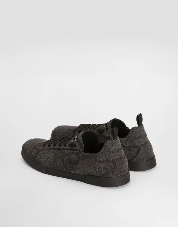 Dolce & Gabbana Portofino Denim Sneakers - Black