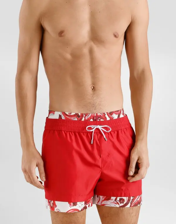 Dolce & Gabbana Majolica Print Swim Boxer Shorts