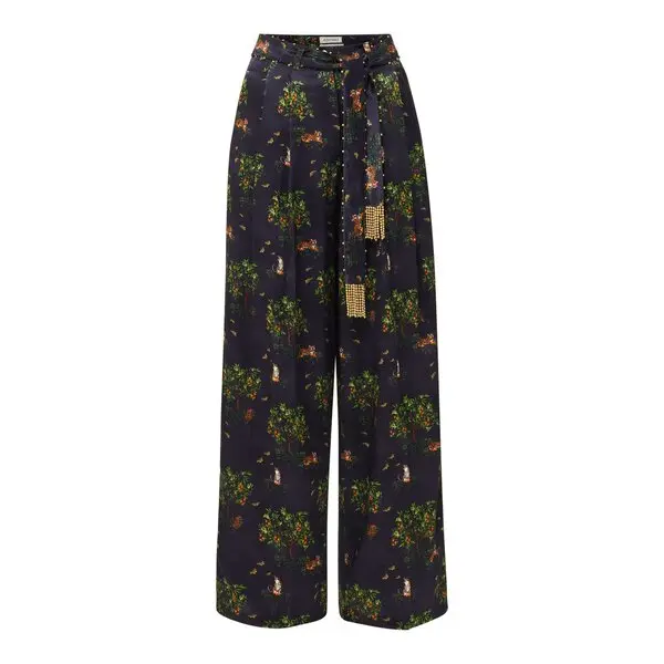 ASHAKI Shanti Tiger" Printed Wide-leg Trousers