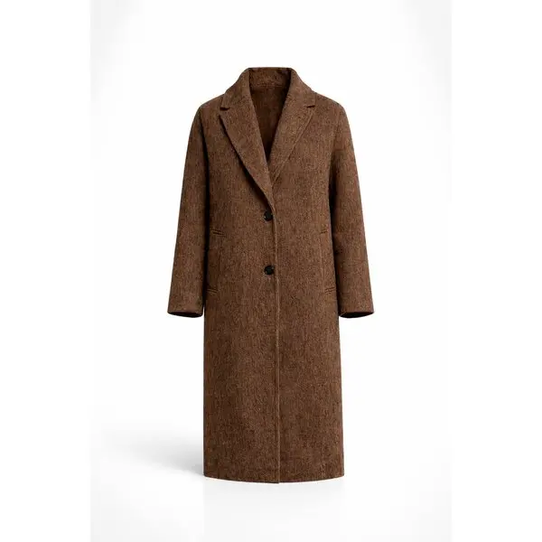 TANTRA SPAIN SL Wool Coat With Notched Lapel - Brown