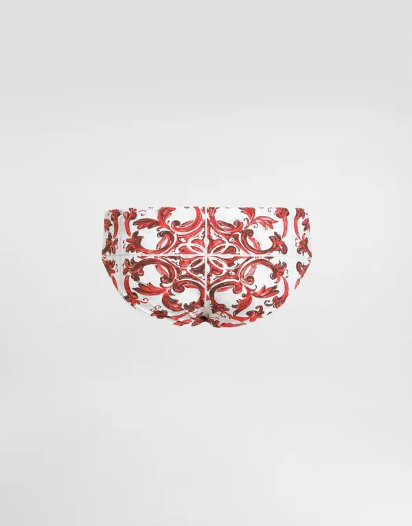 Dolce & Gabbana Majolica-print High Swim Briefs