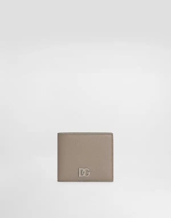 Dolce & Gabbana Calfskin Wallet With Logo - Beige