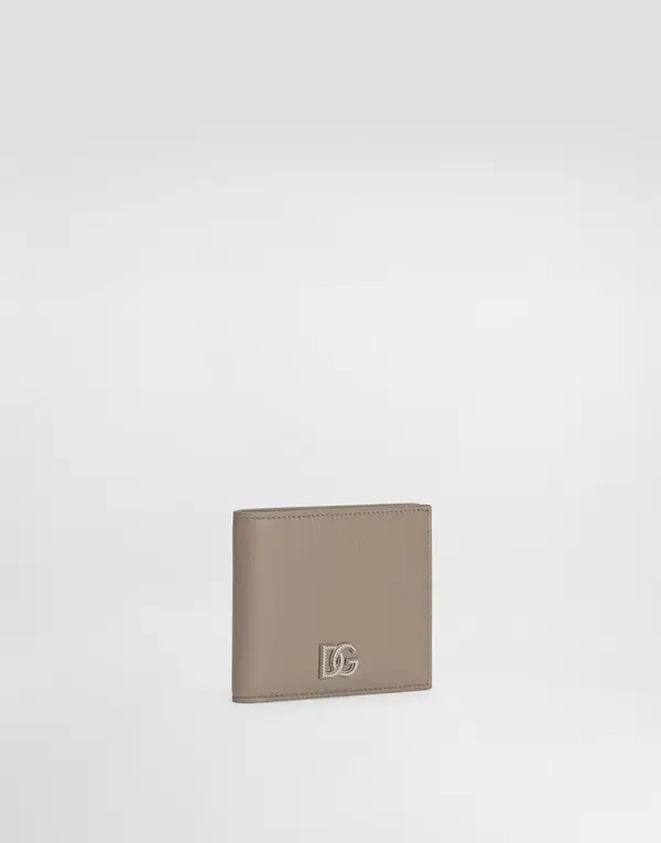 Dolce & Gabbana Calfskin Wallet With Logo - Beige