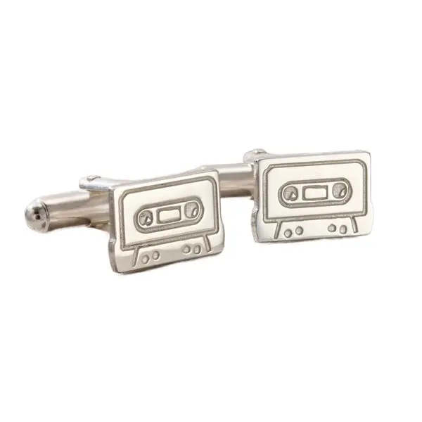 POSH TOTTY DESIGNS Sterling Cassette Tape Cufflinks - Silver