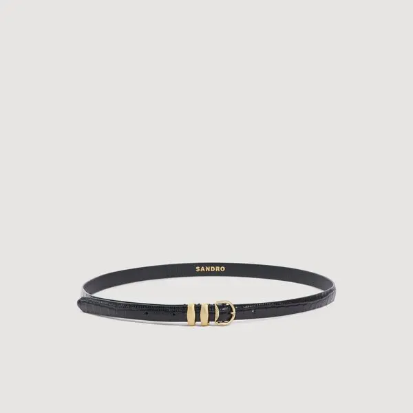 Sandro Croc-effect Leather Belt