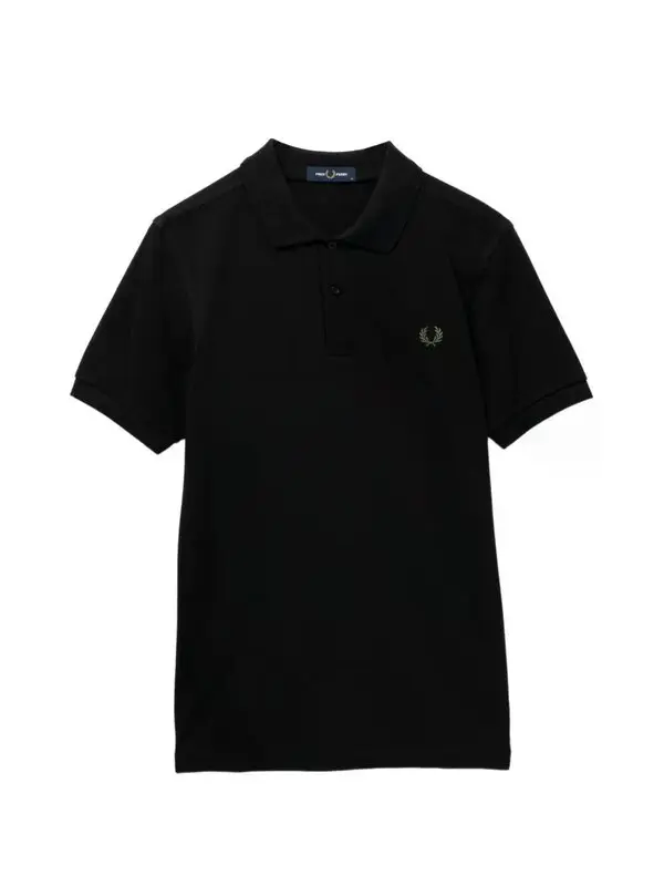 Fred Perry Logo-embroidered Short-sleeve Polo Shirt - Black