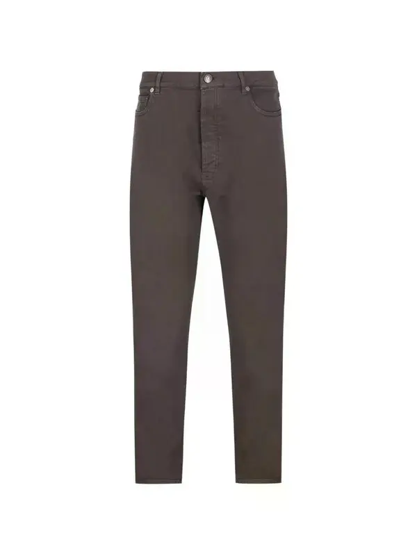 Brunello Cucinelli Dark Coffee Cotton Twill Five-pocket Trousers - Brown