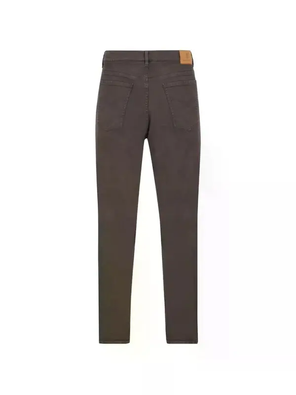 Brunello Cucinelli Dark Coffee Cotton Twill Five-pocket Trousers