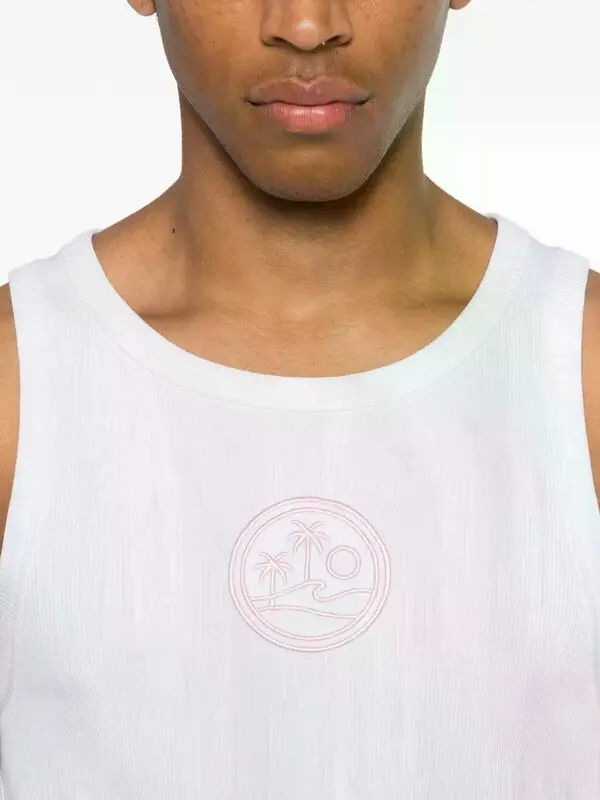 BLUE SKY INN Logo-embroidered Ribbed Tank Top