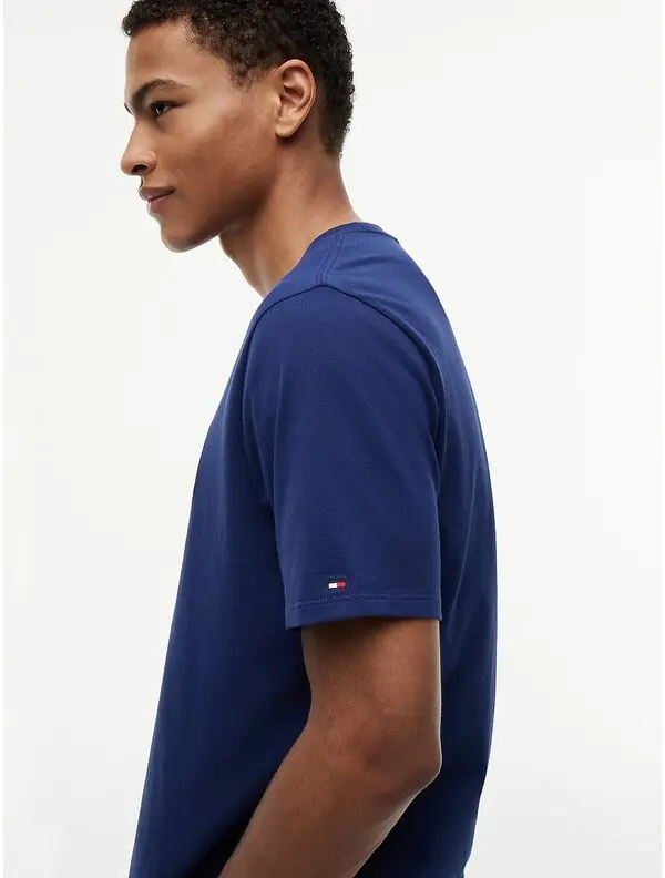 Tommy Hilfiger Two-tone Flag Logo T-shirt - Navy