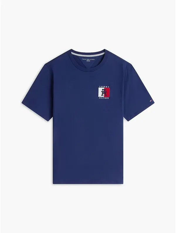 Tommy Hilfiger Two-tone Flag Logo T-shirt - Navy