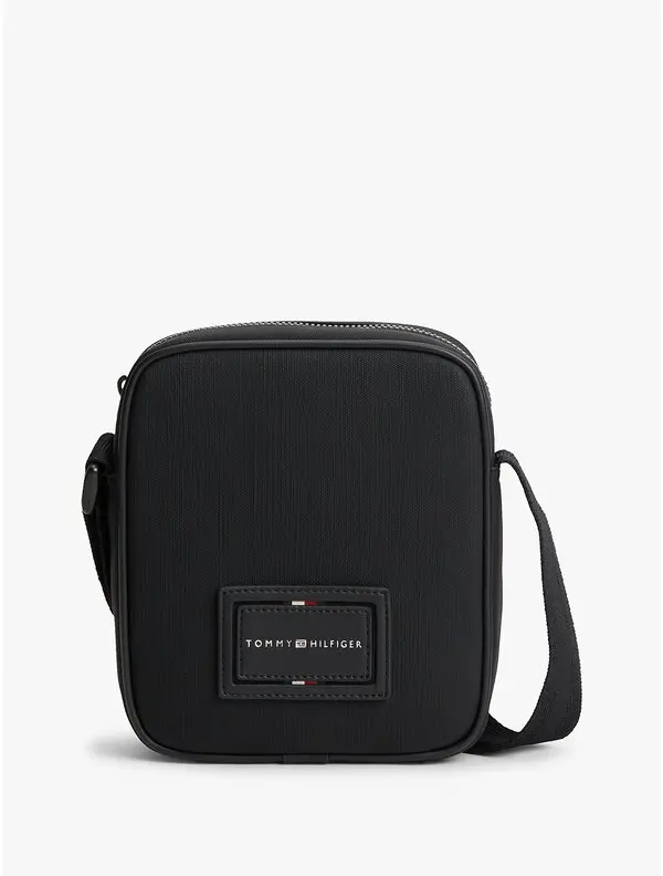 Tommy Hilfiger Textured Mini Reporter Cross Body Bag - Black