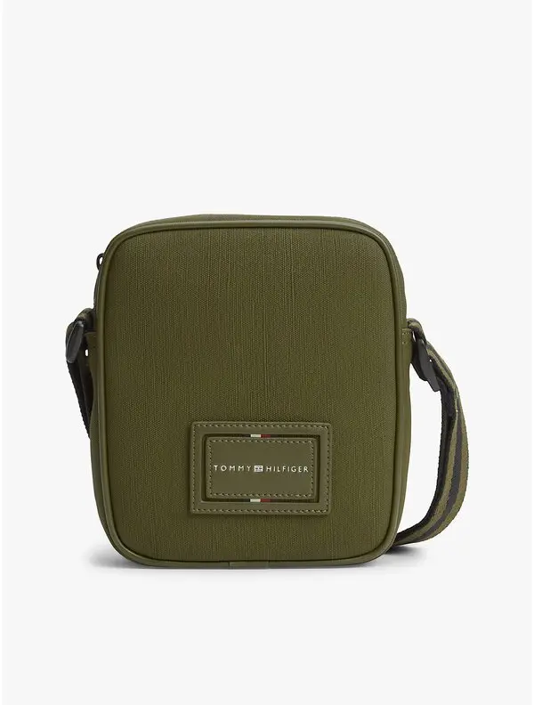 Tommy Hilfiger Textured Mini Reporter Cross Body Bag - Olivewood
