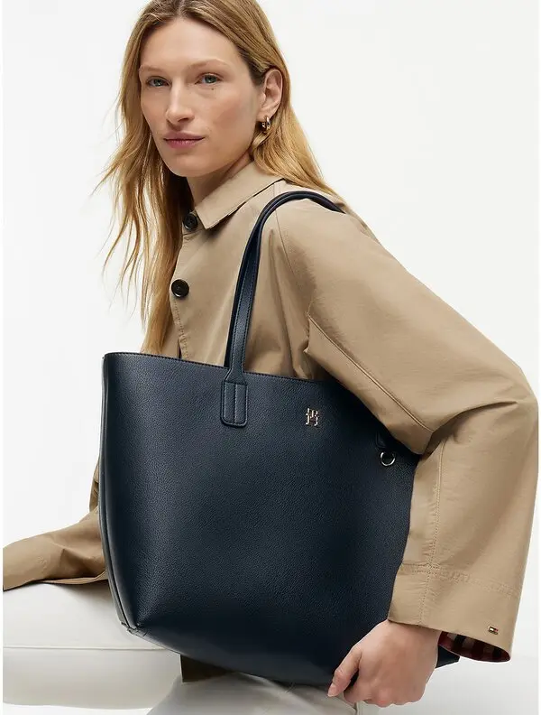 Tommy Hilfiger Monogram Pebbled Tote Bag