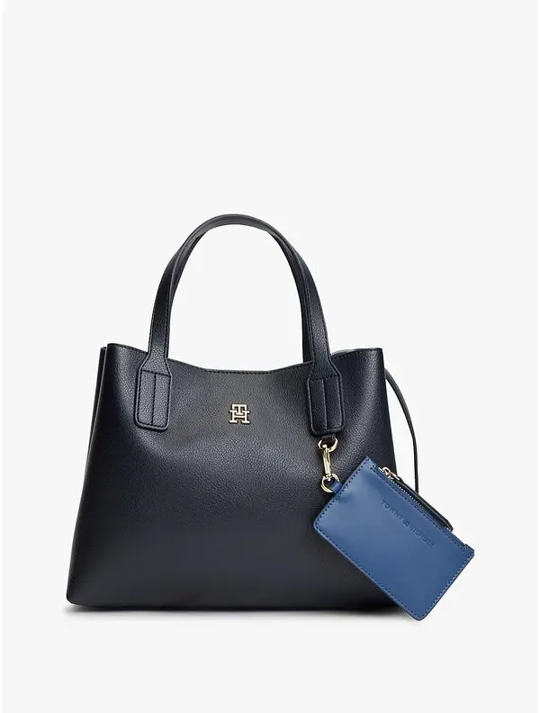 Tommy Hilfiger Monogram Pebbled Mini Satchel Bag - Space Blue