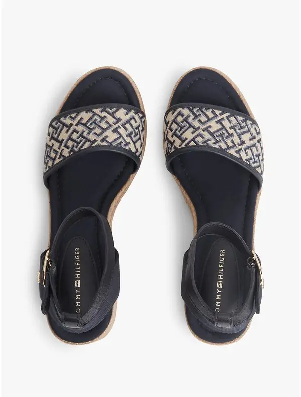 Tommy Hilfiger Monogram Jacquard Wedge Espadrille Sandals
