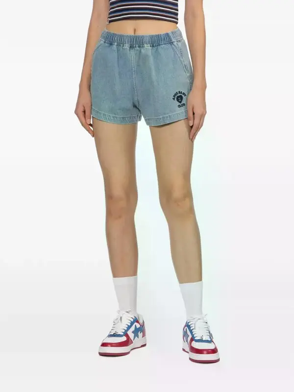 AAPE BY *A BATHING APE Apee™ A Bathing Ape® Embroidered Denim Shorts