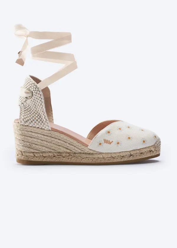 VISCATA Gava Archive Canvas Espadrille Wedges - Daisy
