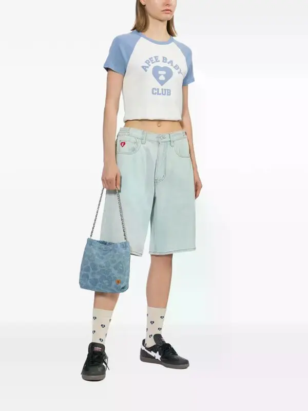 AAPE BY *A BATHING APE Apee™ A Bathing Ape® Logo-patch Denim Shorts