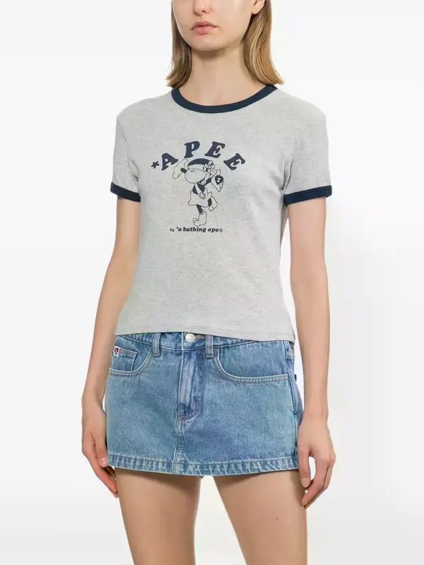 AAPE BY *A BATHING APE Graphic Print Ringer T-shirt