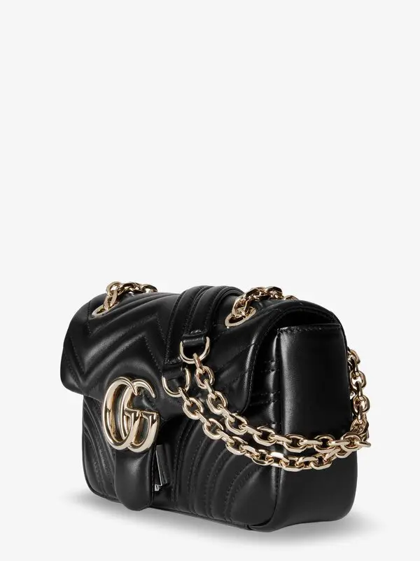 Gucci Gg Marmont Leather Shoulder Bag - Black