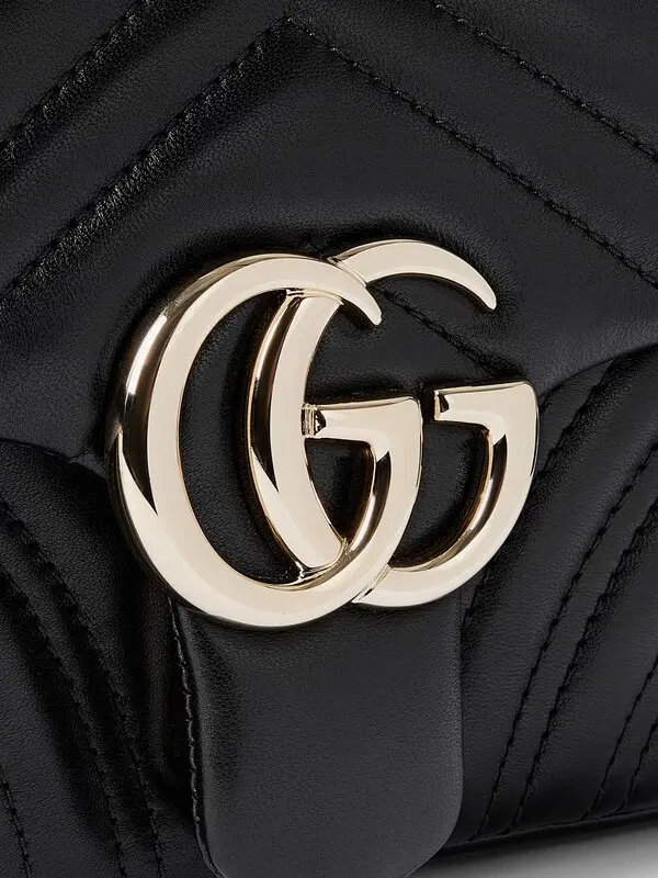 Gucci Gg Marmont Leather Shoulder Bag - Black