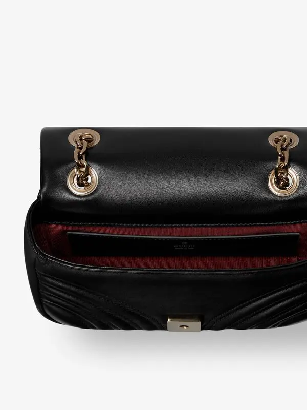 Gucci Gg Marmont Leather Shoulder Bag - Black