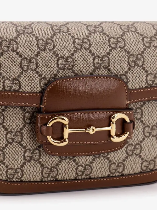 Gucci 1955 Horsebit Gg Supreme Canvas Bag - Brown