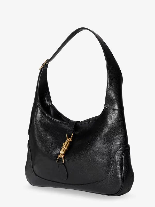 Gucci Jackie 1961 Hammered Leather Shoulder Bag - Black
