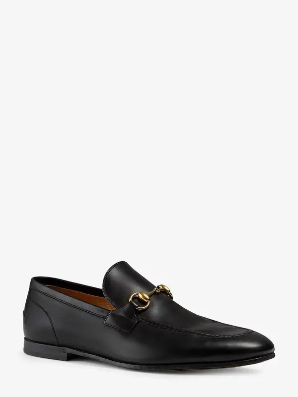 Gucci Jordaan Leather Loafers With Horsebit Detail - Black