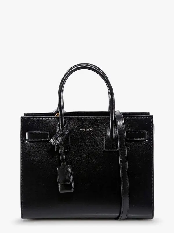 Saint Laurent Baby Sac De Jour Leather Handbag With Padlock - Black