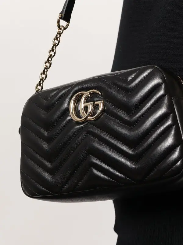 Gucci Gg Marmont Leather Camera Bag - Black