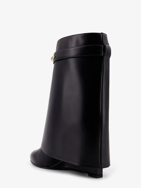 Givenchy Shark Leather Wedge Boots - Black