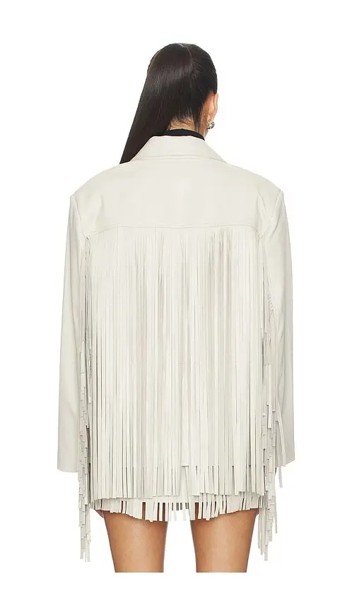 LAMARQUE Rianne Leather Jacket With Fringe Detail