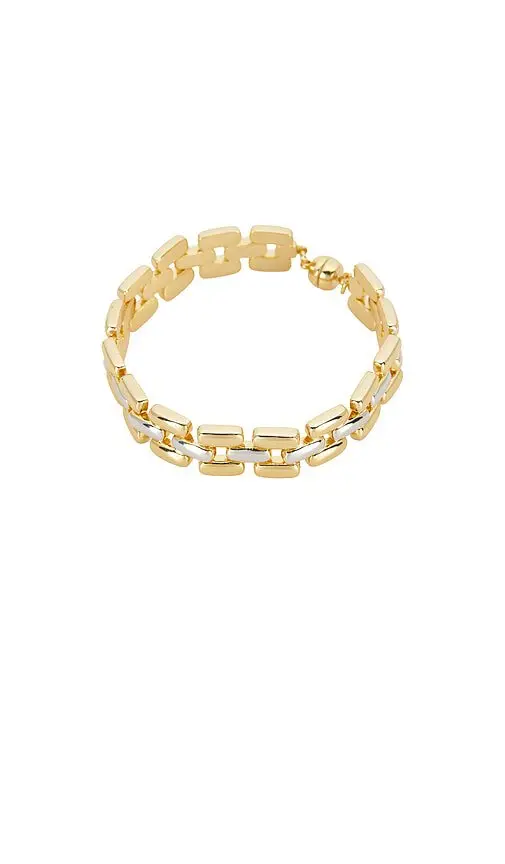 LUV AJ The Noir Link Bracelet In Metallic - Gold